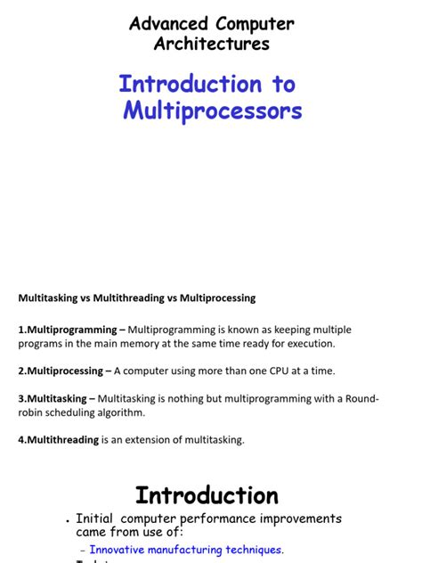 Aca Lecture 28 Multiprocessors Pdf Thread Computing Process Computing