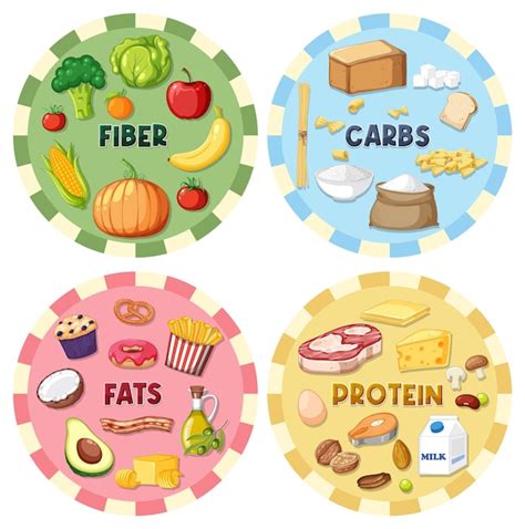 Premium Vector Food Nutrition Groups Set