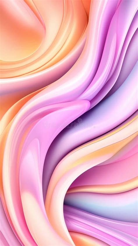 Delicate Waves Of Pastel Colors Flow Together Creating A Calming And Visually Appealing