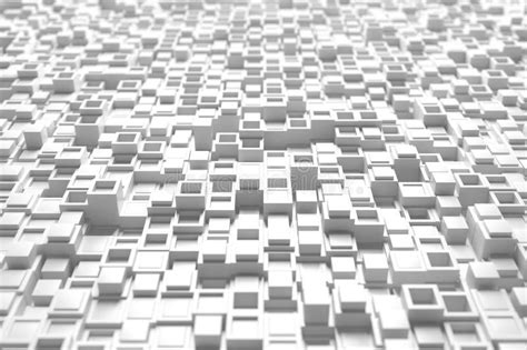Abstract Geometric Pattern With White Cubes For Modern Design And