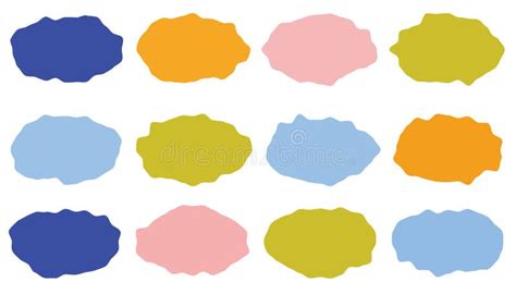 Set Of Liquid Oval Organic Shapes Irregular Form In Vibrant Colors Stock Illustration