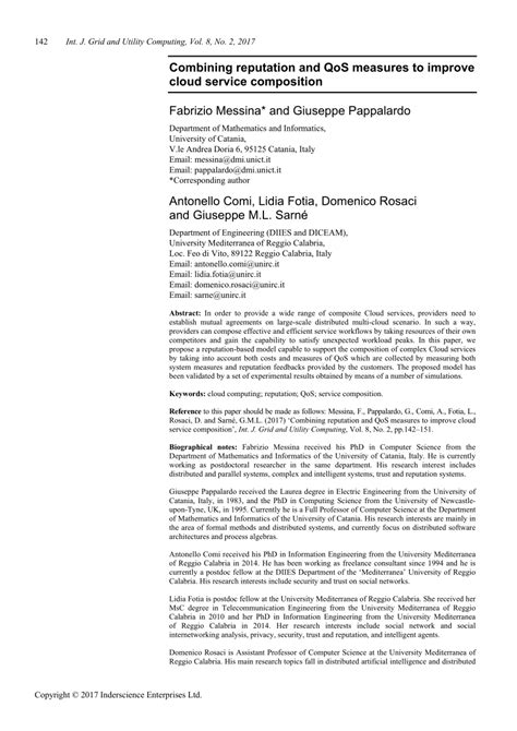 Pdf Combining Reputation And Qos Measures To Improve Cloud Service Composition