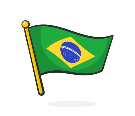 Caricatura Ilustración De Bandera De Brasil En Flagstaff