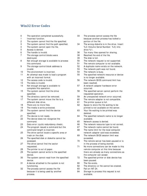 Win32 Error Codes Pdf Pdf Installation Computer Programs Windows Registry