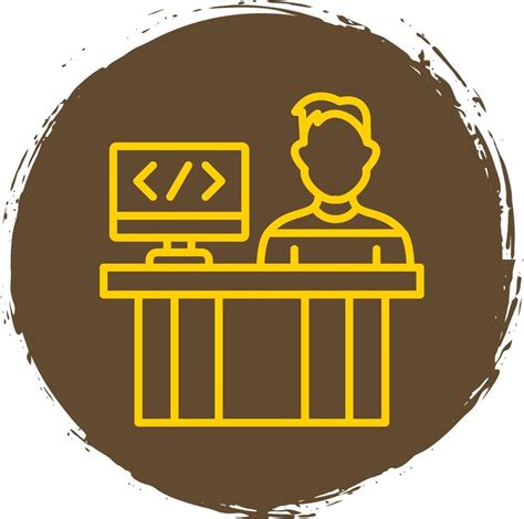 Programmer Line Circle Sticker Icon Vector Art At Vecteezy