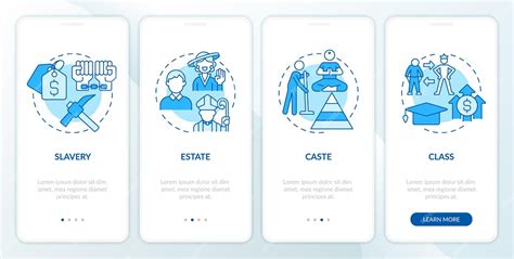 Premium Vector Types Of Social Stratification Blue Onboarding Mobile