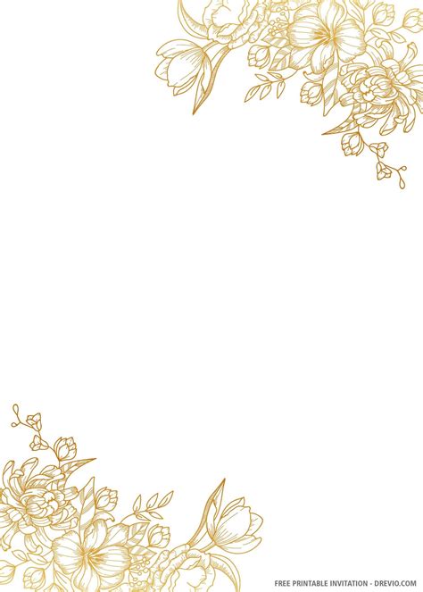 Paper Golden Sparkle Template 5x7 Digital Invite Geometric Wedding