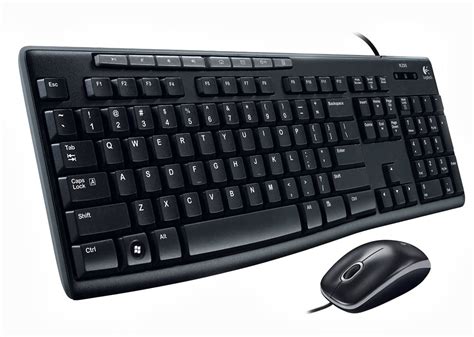 เมาส์และคีย์บอร์ด Logitech Wired Mouse Keyboard Mk200 Th En