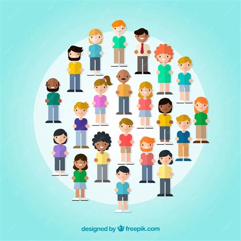 사람들의 다양성과 화려한 배경 무료 벡터