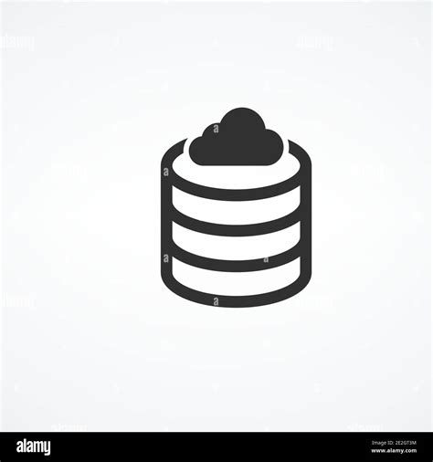 Cloud Database Icon Cloud Computing Concept Dara Storage Symbol Stock Vector Illustration