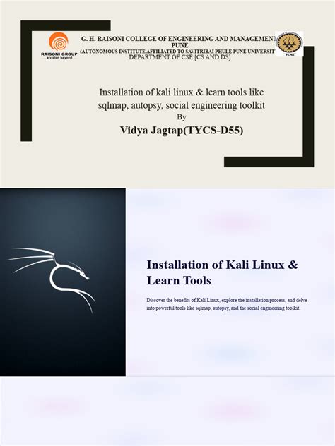 Installation Of Kali Linux And Learn Tools Like Pdf Database Index