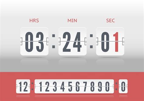Premium Vector White Analog Flip Airport Board Countdown Timer Retro Scoreboard Modern Ui