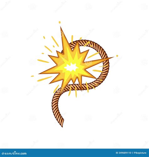 Detonation Dynamite Fuse Cartoon Vector Illustration 349689110