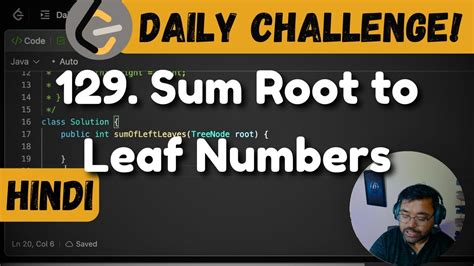 129 Sum Root To Leaf Numbers Leetcode Daily Challenge Dsa Hindi
