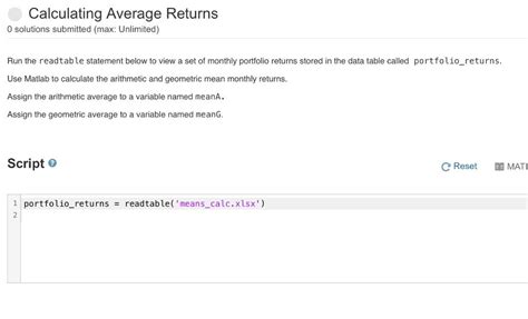 solved calculating average returns o solutions submitted