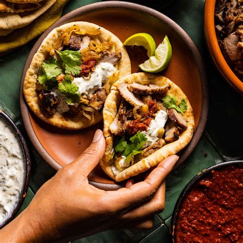 Tacos Árabes Pueblan Pork Tacos With Chipotle And Yogurt Sauces