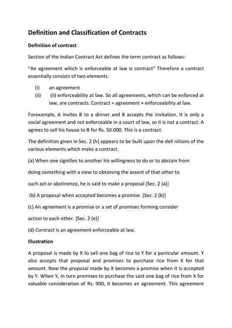 Definition And Classification Of Contracts Definition And