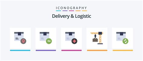 Delivery And Logistic Flat 5 Icon Pack Including Delivery Cargo