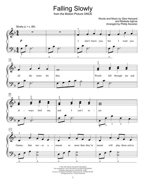 Falling Slowly From Once Arr Phillip Keveren By Glen Hansard