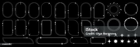 우아한 프레임 선형 장식 별의 트렌디 한 세트 디자인 템플릿 포스터 소셜 미디어를 위한 클래식한 복고풍 미니멀 요소 정사각형