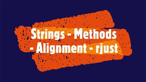 Python Strings Methods Alignment Rjust Pythontips Viral Youtube
