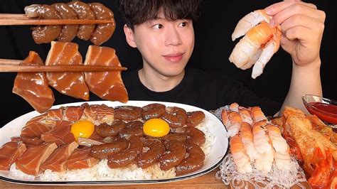 Sub 🍤간장새우장 연어장 덮밥 And 제주딱새우회 먹방 Asmr 오늘은 밥도둑 해산물 특집 내 밥 어디갔어요 달달하고