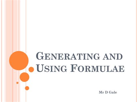 Generating And Using Formulaepowerpoint Lesson Teaching Resources