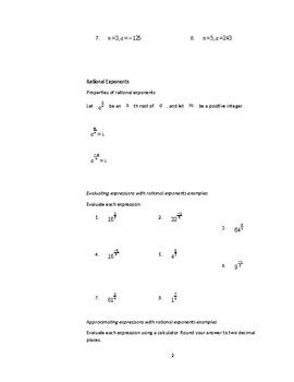 Nth Roots And Rational Exponents By Mallory Anderson TPT