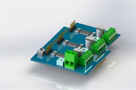 Gshield For Arduino Uno Grbl Shield Step Iges Solidworks 3d Cad Model Grabcad