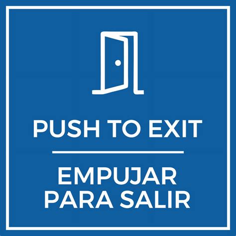 Signs Bylita Square Push To Exit Door Or Wall Sign Spanish Bilingual