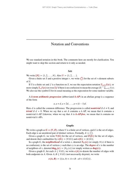 Mit18225f23notationconventions Pdf Vertex Graph Theory Theoretical Computer Science