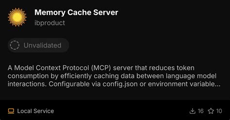 Memory Cache Server MCP Servers LobeHub
