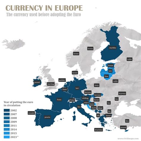 Which Currencies Did European Countries Use Before The Euro Vivid Maps