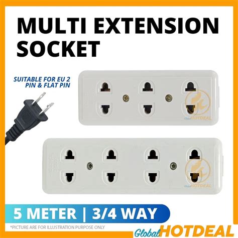 Meter Multisocket Pin Way Extension Socket Suitable For Electrical Appliances Electric