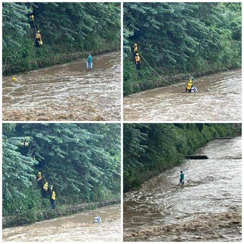 玩命關頭 溪水暴漲釣客受困 警消緊急救援