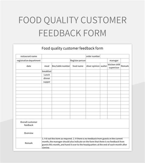 Free Feedback Form Templates For Google Sheets And Microsoft Excel Slidesdocs