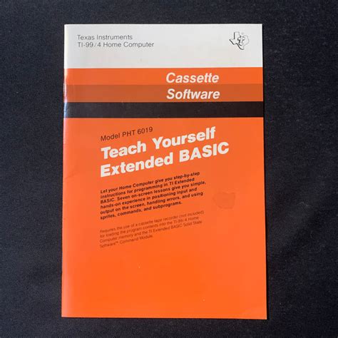 Ti 994a Teach Yourself Extended Basic Old Style Instruction Manual
