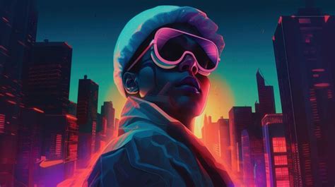 Premium Ai Image A Man Wearing Sunglasses And A Hat In A City