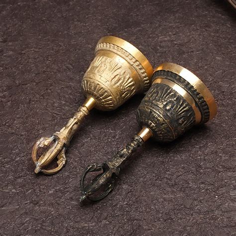 황동 벨과 Dorje 손잡이 황동 핸드벨 자기 명상기도 황동 장식 명상 공간 영적 용품 Aliexpress