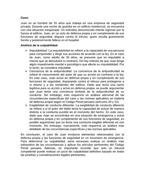 Caso Semana 9 Derecho Penal Pdf Derecho Penal Justicia