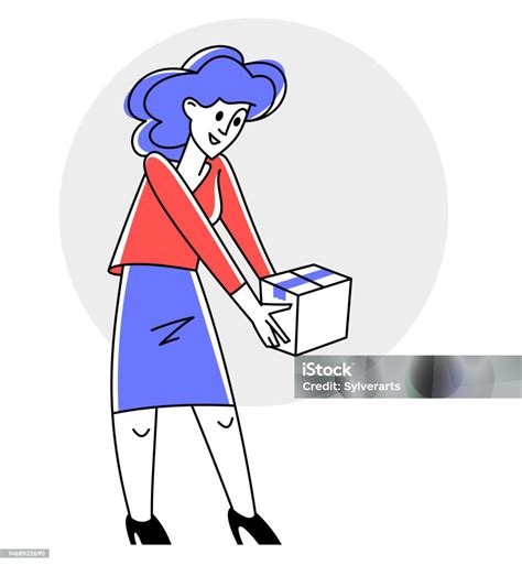 새 아파트로 이사하거나 새 사무실로 이동하는 비즈니스 사람은 물건 새로운 삶의 시작 벡터 개요 그림이 담긴 상자를 들고 포장을 풉니다 비즈니스에 대한 스톡 벡터 아트 및