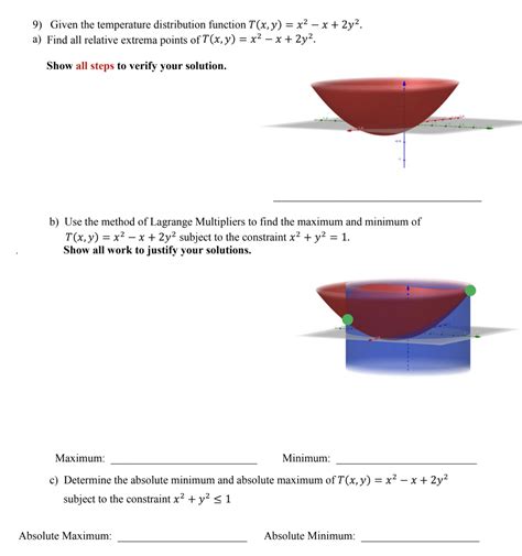 Solved 9 Given The Temperature Distribution Function