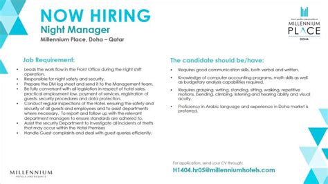 Millennium Place Doha On Linkedin Hotel Hiring Openforwork