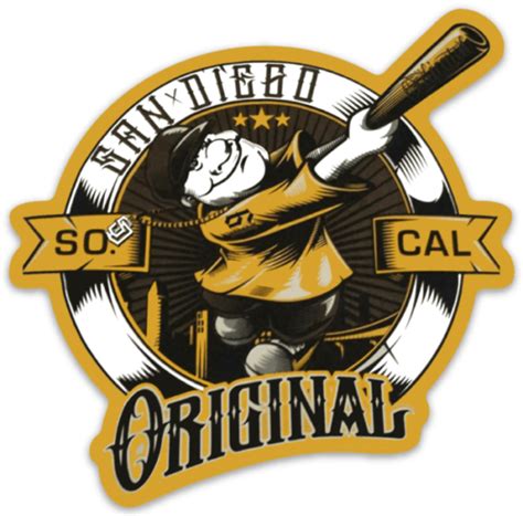 San Diego Padres Retro Friar Swinging Bat Socal Logo Type Mlb Die Cut Magnet Ebay