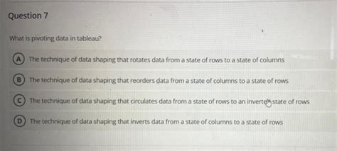 Solved Question 4 What Is Split In Tableau Separate The