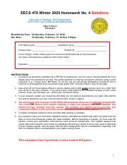 Homework Solutions Feb Pdf EECS Winter Homework No Solutions University Of