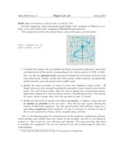 Maple Lab With Solutions Math Section T Maple Lab Spring DUE Start Of