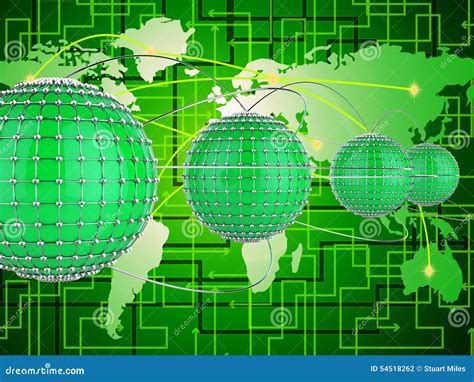 Interconnected Network Represents Networks Globe And World Stock Illustration Illustration Of