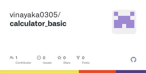 Github Vinayaka Calculator Basic