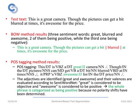 Sentiment Based Text Segmentation Ppt